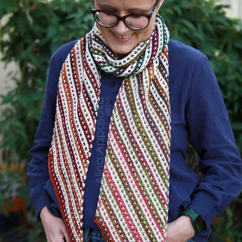 Knit Scarf Pattern & Yarn Kit, Color Your Pixel Scarf, Knitting Kit