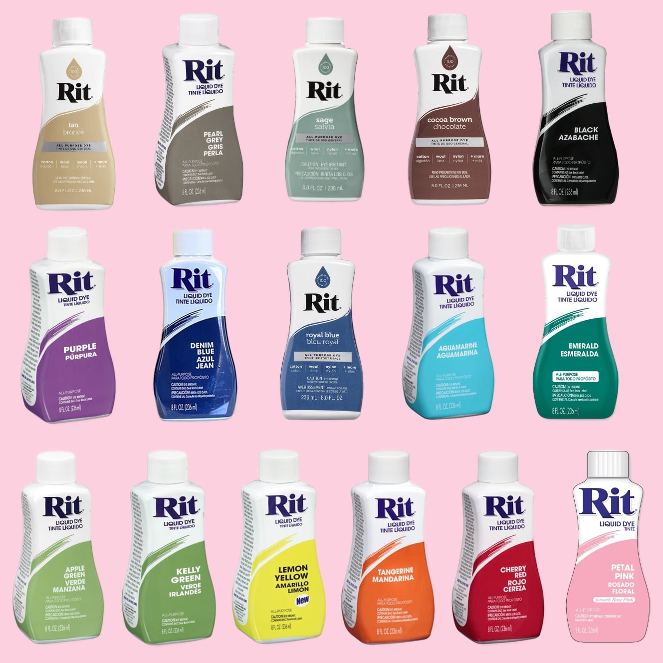 RIT Dye, All Purpose 8oz Bottle Liquid Fabric Dye | Easy Clothing Dye