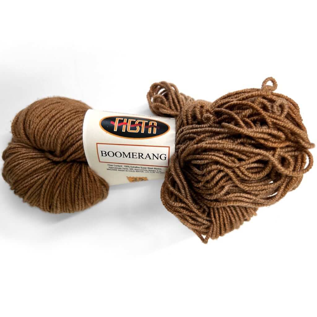 Brown Yarn | Fiesta Yarns, Boomerang Aran Yarn, Extrafine Superwash Merino