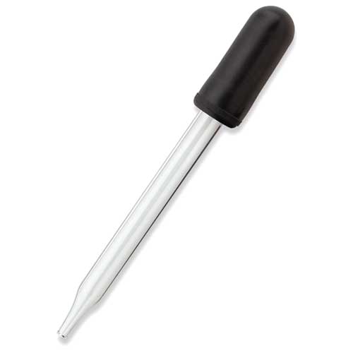 Glass Eye Dropper 4" Long, with Soft Rubber Screw on Top, Reusable