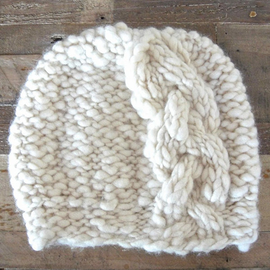 Hat Knitting Kit, Knit Collage Side Cable Beanie, Chunky Quick Knits