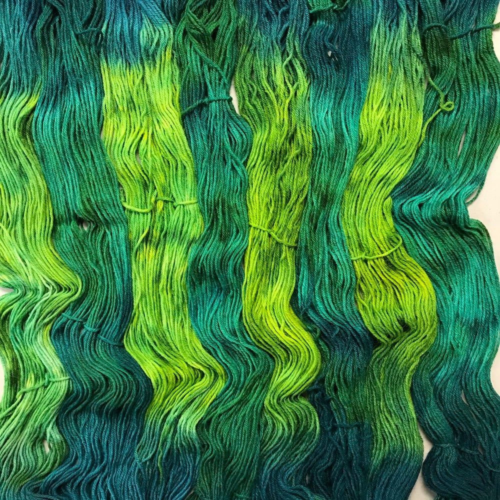Hand Dyed Yarn, Emerald Isles, Worsted, DK & Sock Yarn