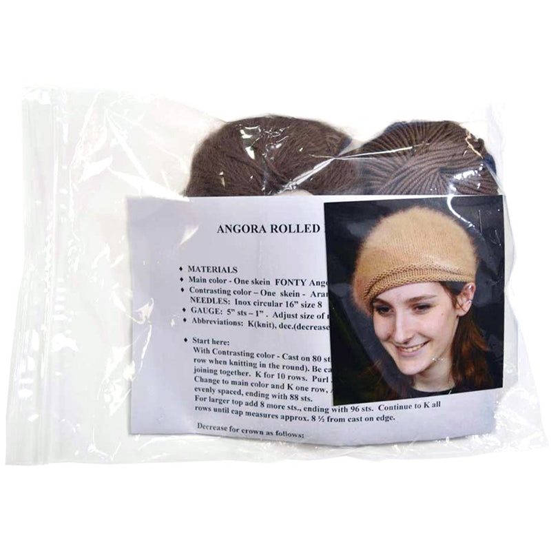 Angora Knit Hat Kit, Includes Free Hat Knitting Pattern & Yarn