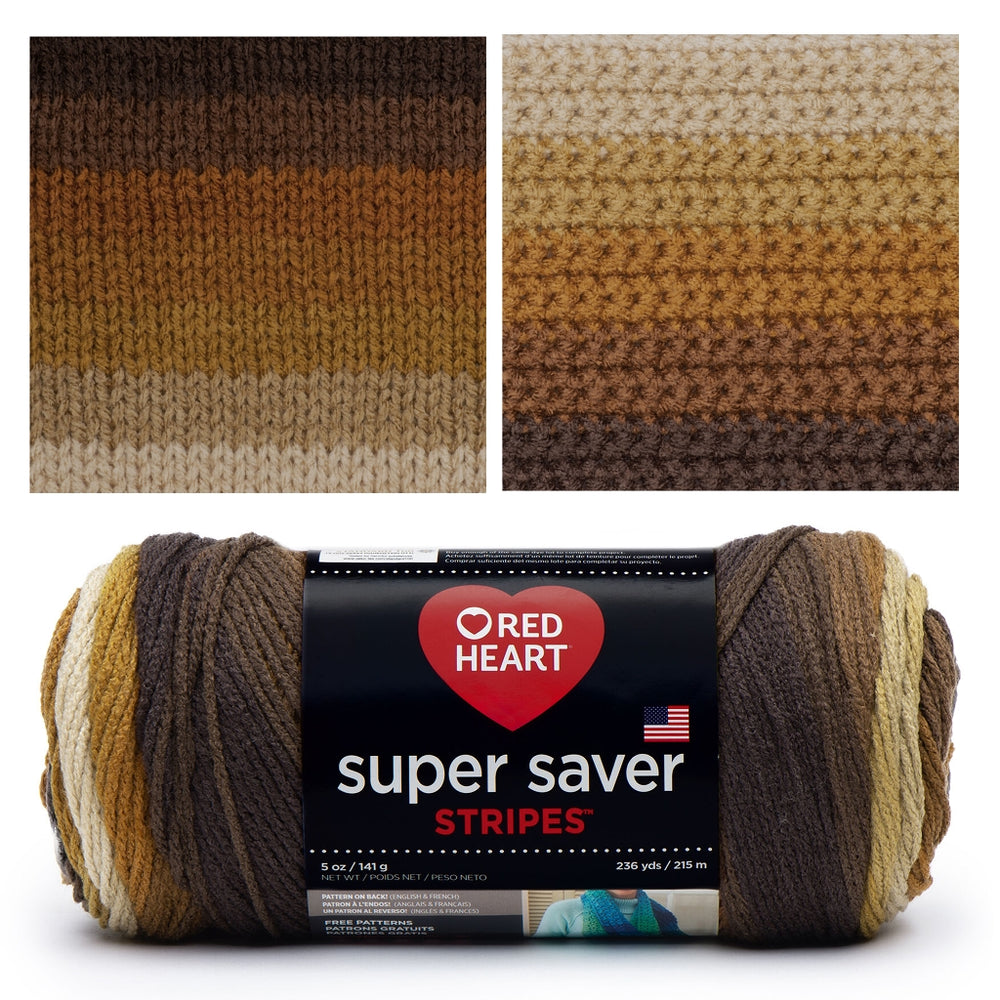 Super Saver Stripes by Red Heart Yarns, Bright Self Striping Yarn