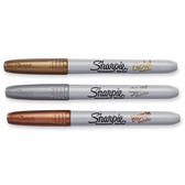 Sharpie Metallic Markers Bronze, Gold & Silver, Decorate with Shimmer