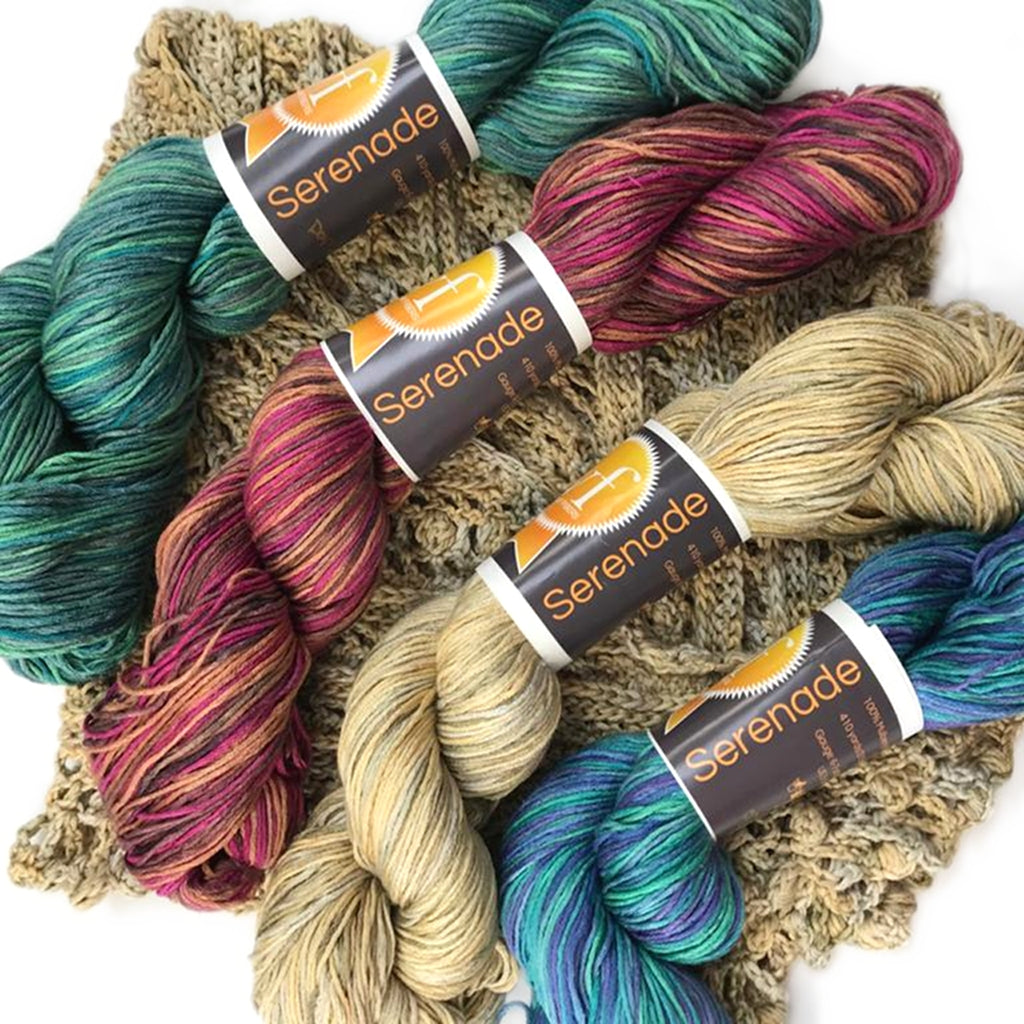 Silk Scarf Yarn, Mulberry Silk Fingering Yarn, Vijay Fibers Serenade