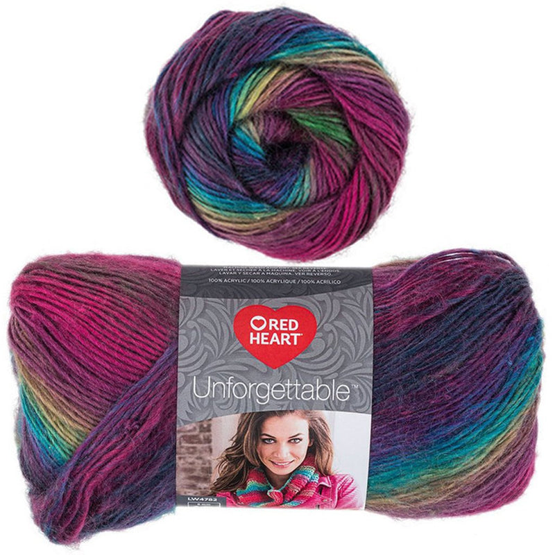 Red Heart Yarn, Boutique Unforgettable | Easy Care Worsted Yarn