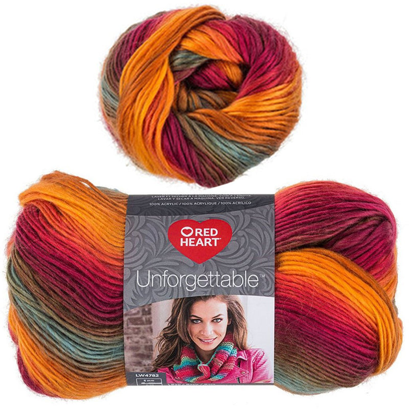 Red Heart Yarn, Boutique Unforgettable | Easy Care Worsted Yarn