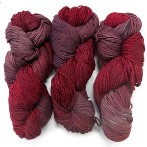 Vintage Red Yarn, Hand Dyed Yarn, Suri Alpaca & Merino Fiber, Worsted