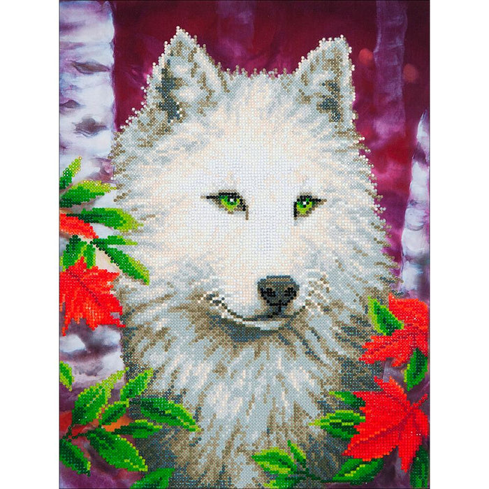 Diamond Painting, Shimmering Diamond Wall Art, White Wolf